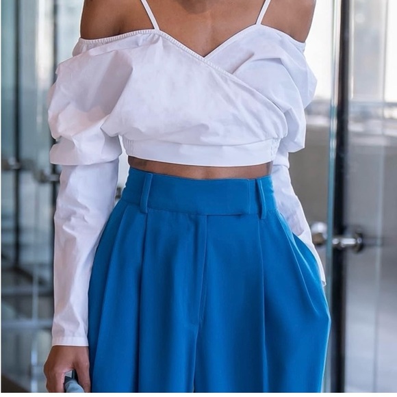 Tops | The Drop Womens White Off Shoulder Draped Crop Top By ...